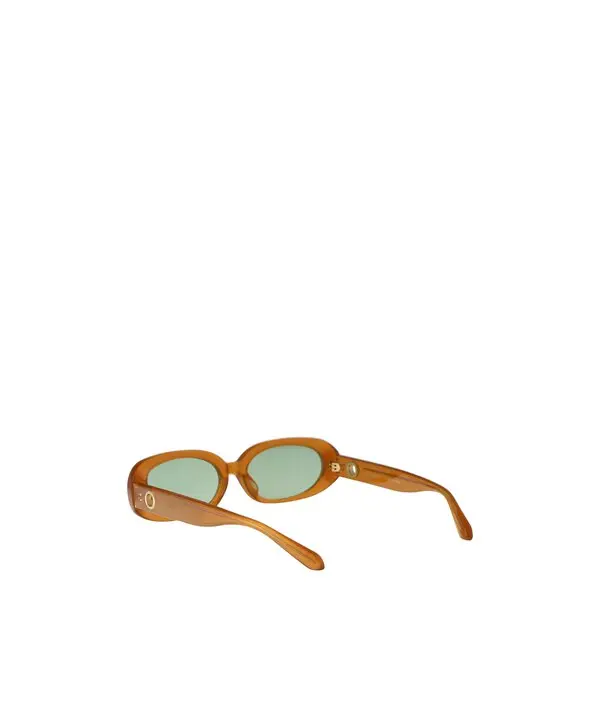 Linda Farrow X Rowen Rose Cara Oval Frame Sunglasses - Gray