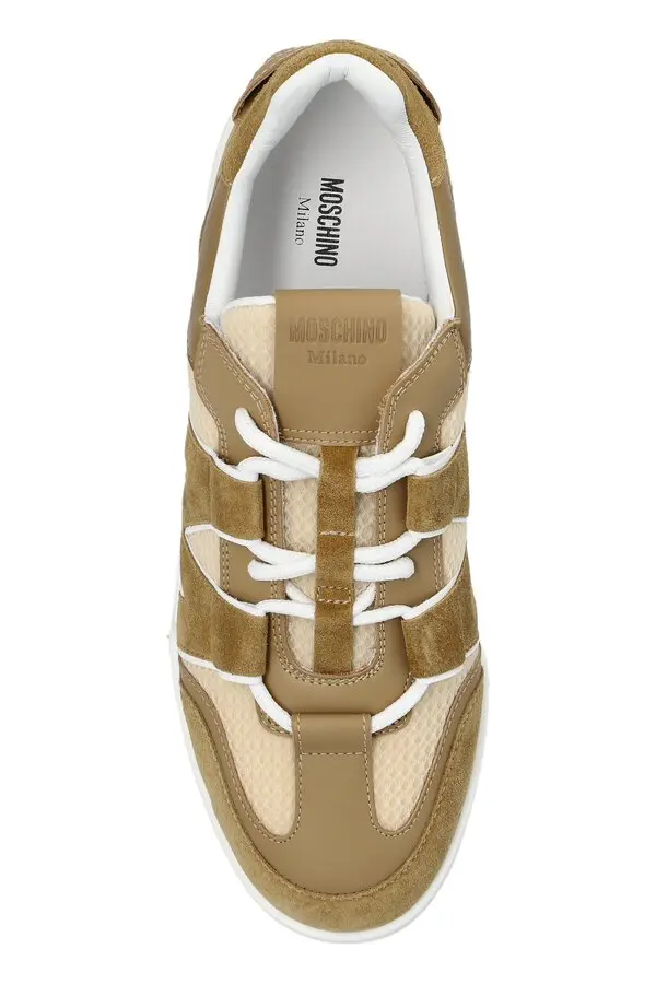 Moschino Detail Lace-up Sneakers - White
