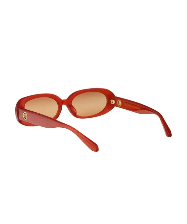 Linda Farrow Oval Frame Tinted Sunglasses - Nude