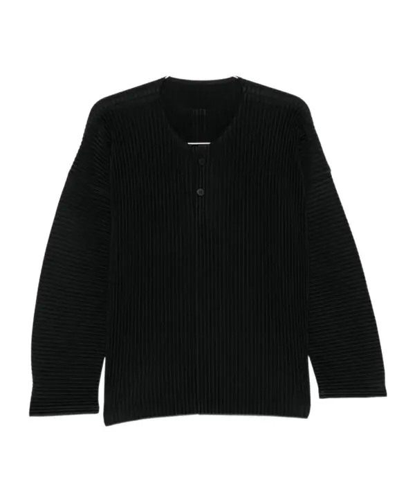 Issey Miyake Homme Plissé Monthly Colors February Henley-neck Top - Black