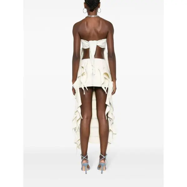 Y/project Strapless Asymmetric Hem Denim Top - White