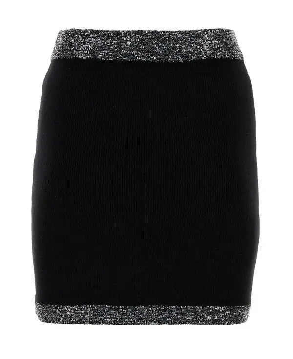 Miu Miu Embellished Ribbed Mini Skirt