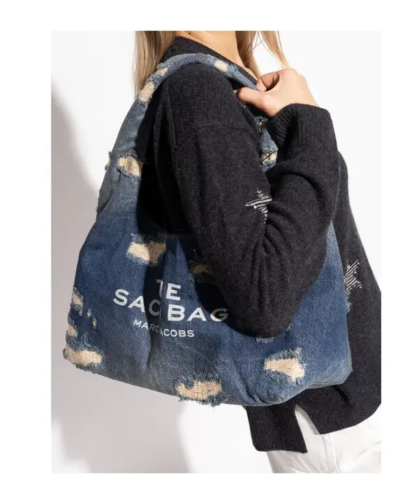 Marc Jacobs Distressed Denim Shoulder Bag