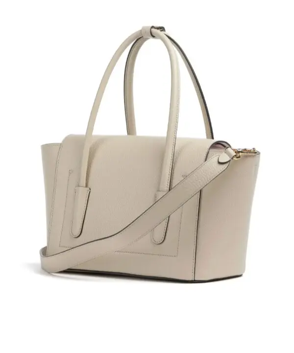 COCCINELLE Double Beat Foldover Top Tote Bag - Nude