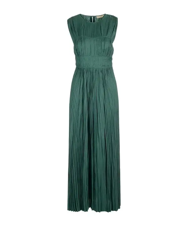 Ulla Johnson Round Neck Pleated Maxi Dress