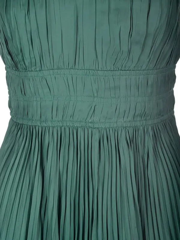 Ulla Johnson Round Neck Pleated Maxi Dress