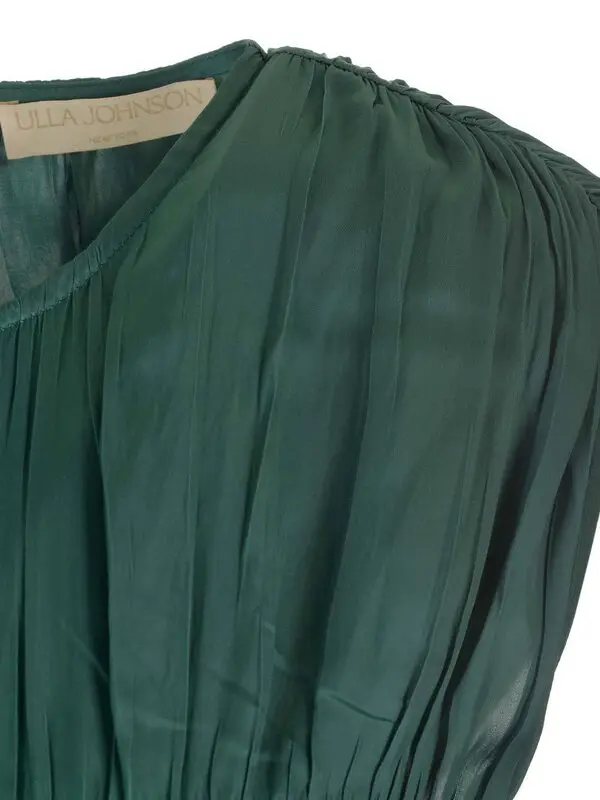 Ulla Johnson Round Neck Pleated Maxi Dress