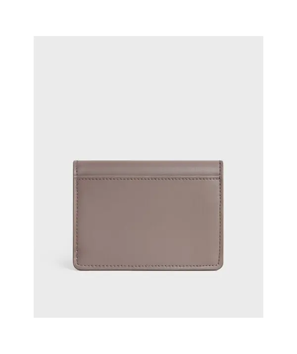 Celine Card Holder With Flap Triomphe In Shiny Calfskin