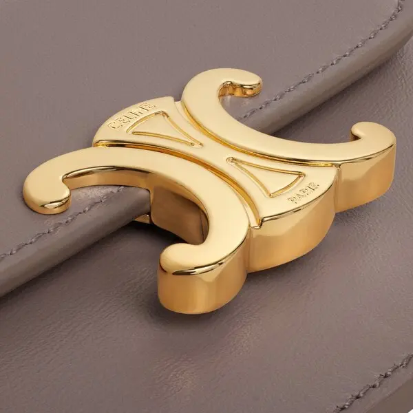 Celine Card Holder With Flap Triomphe In Shiny Calfskin