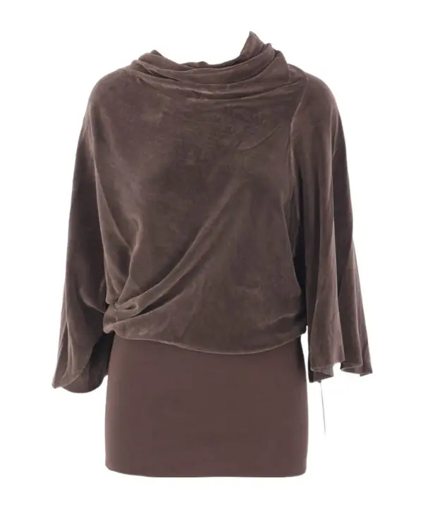 Rick Owens Draped Cowl Neck Top With Asymmetric Back