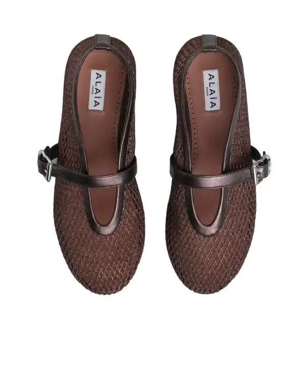 Alaïa Woven Buckle Ballet Flats - Bronze