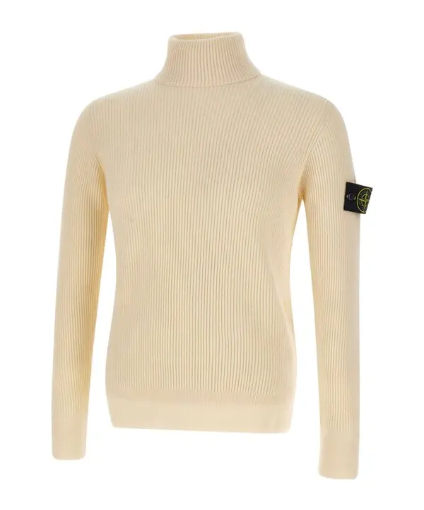 Stone Island Ribbed High-neck Sweater - Ivory