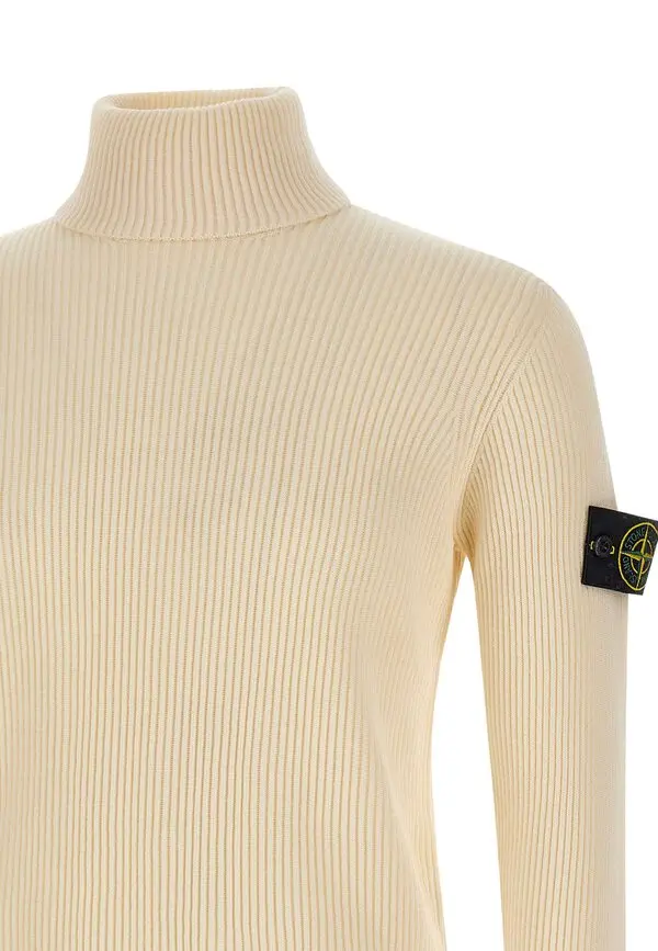 Stone Island Ribbed High-neck Sweater - Ivory
