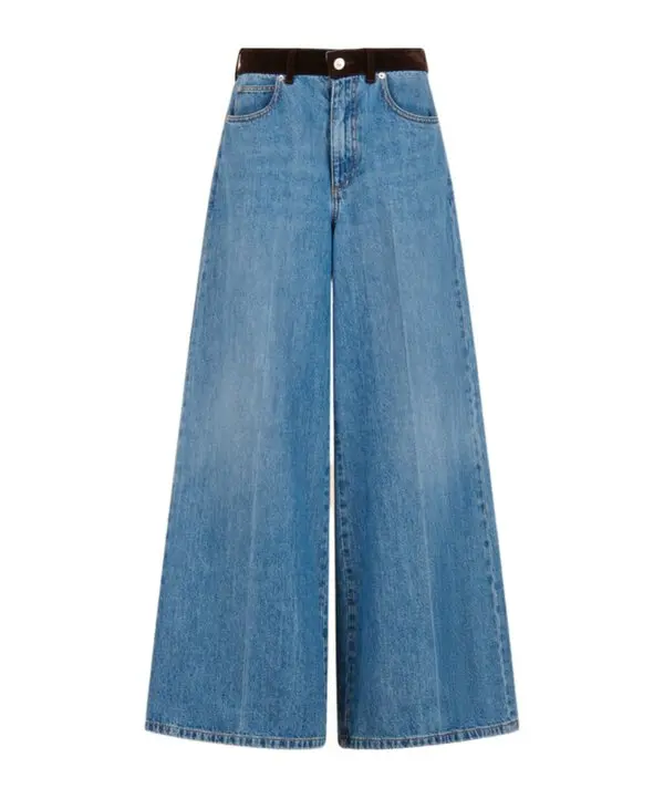 Marni Wide Leg Jeans With Velvet Waistband