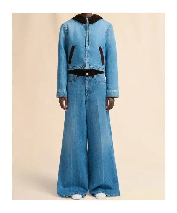 Marni Wide Leg Jeans With Velvet Waistband
