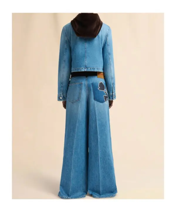 Marni Wide Leg Jeans With Velvet Waistband
