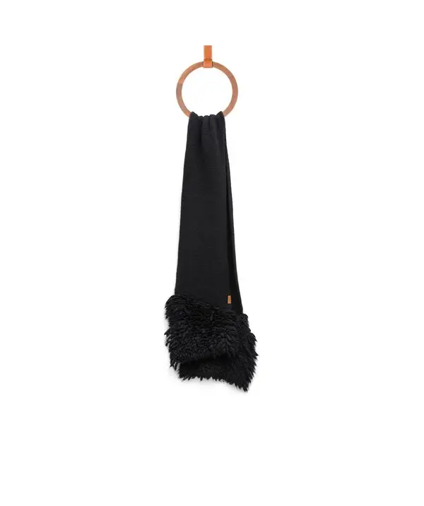 Loewe Scarf In Alpaca Blend - Black