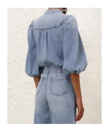 Zimmermann Lucky Denim Blouse - Blue