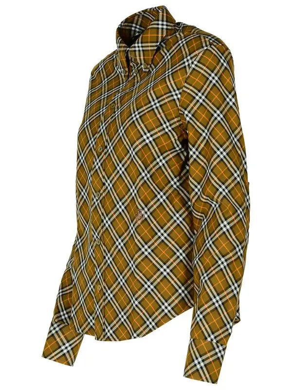 Burberry Check Printed Long Sleeved Shirt - Oxide