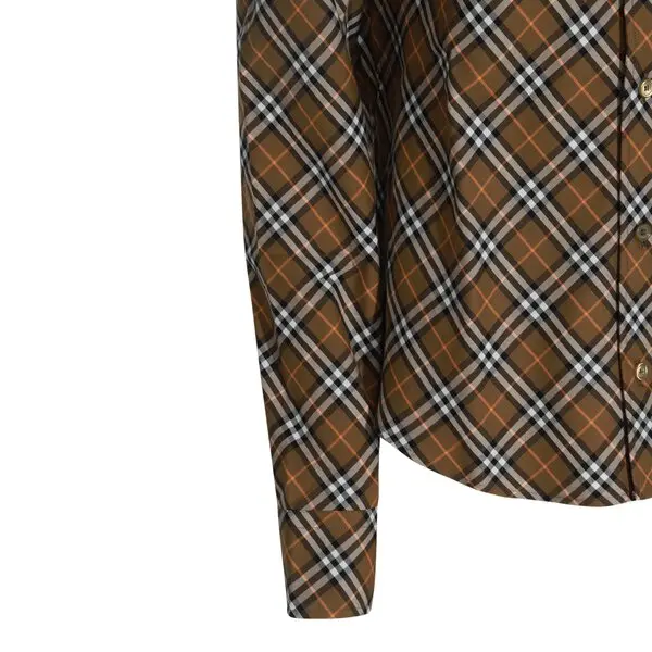 Burberry Check Printed Long Sleeved Shirt - Oxide