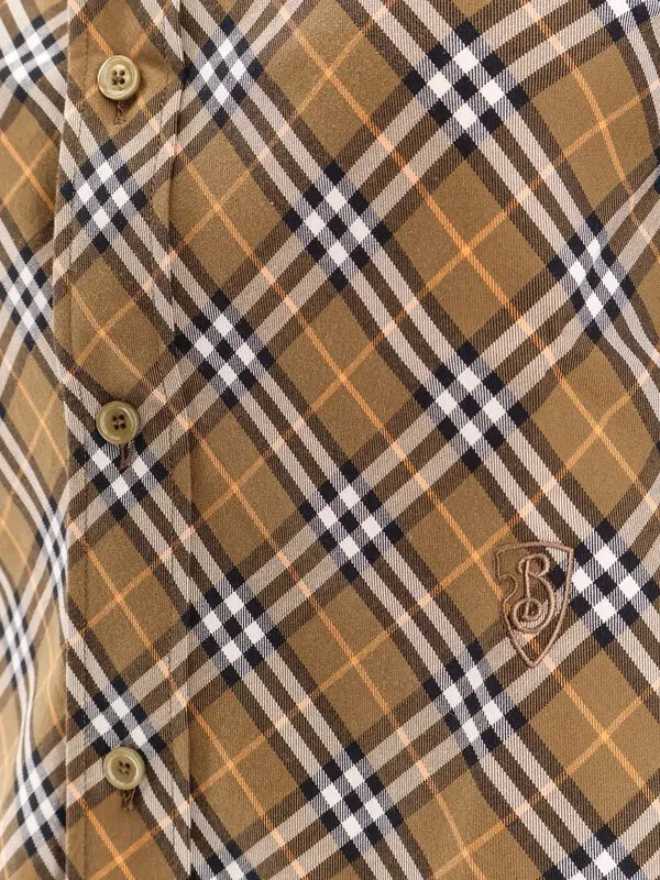 Burberry Check Printed Long Sleeved Shirt - Oxide