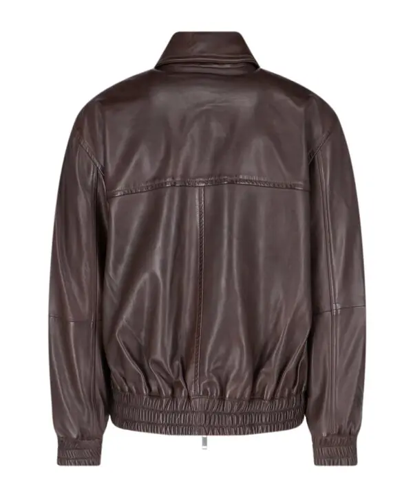 Studio Nicholson Leather Zip-up Jacket - Brown