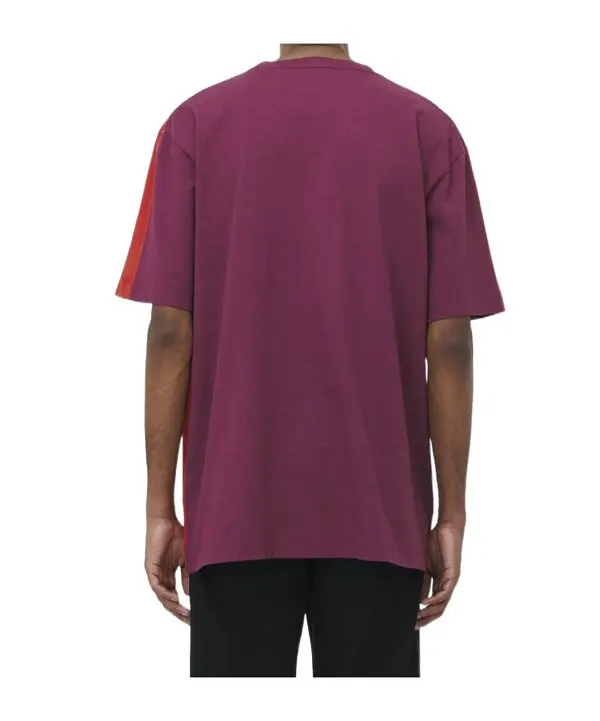 Alexander McQueen Skull Embroidered Two-toned T-shirt - Rust/bordeaux