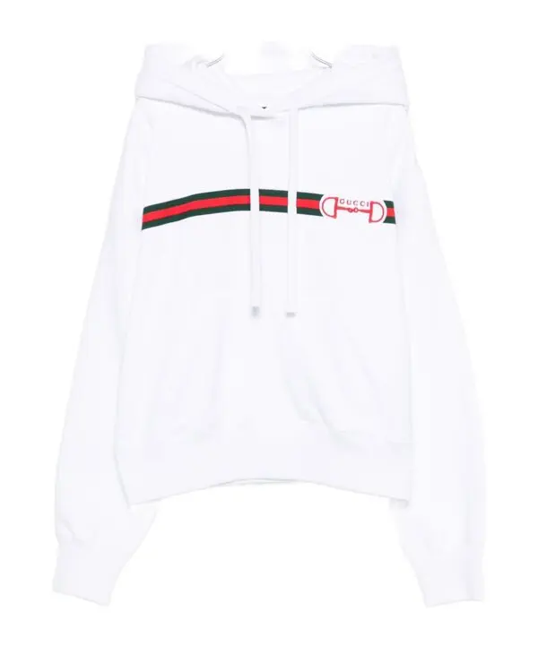 Gucci Logo Printed Jersey Sweatshirt - White
