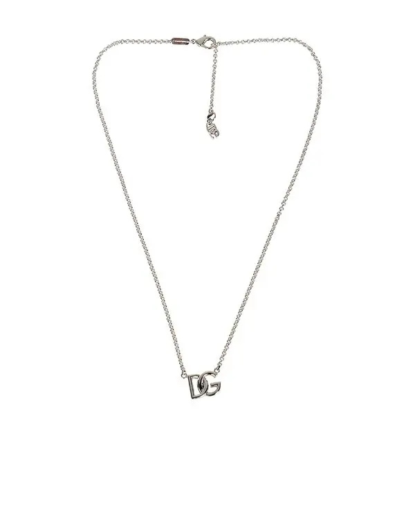 Dolce & Gabbana Logo-plaque Chain Necklace - Silver