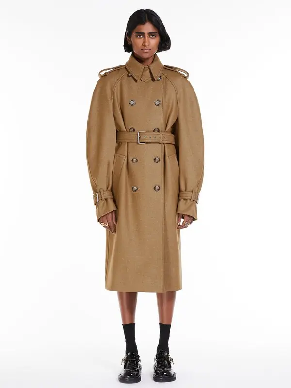 Sportmax Double-breasted Trench Coat - Brown