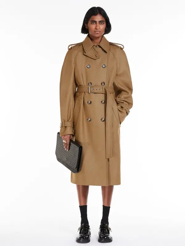 Sportmax Double-breasted Trench Coat - Brown