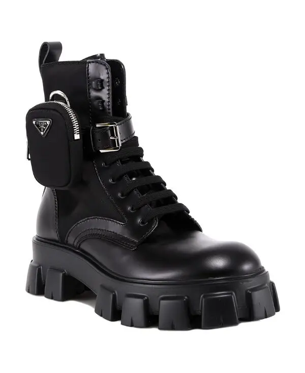 Prada Ankle Wrap Combat Boots