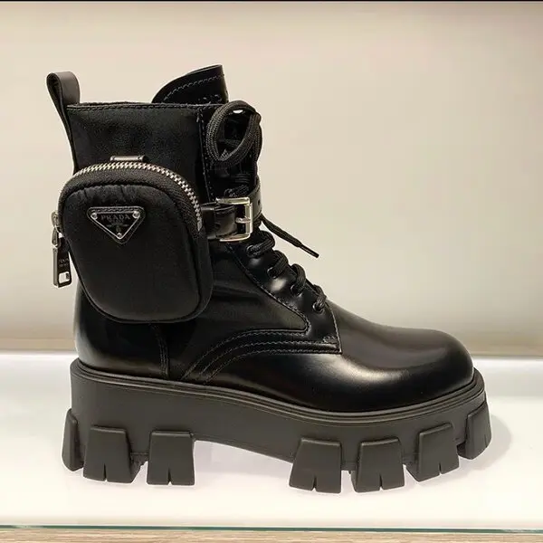 Prada Ankle Wrap Combat Boots
