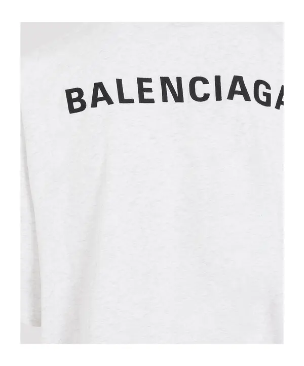 Balenciaga Logo Printed T-shirt - Light Heather Grey