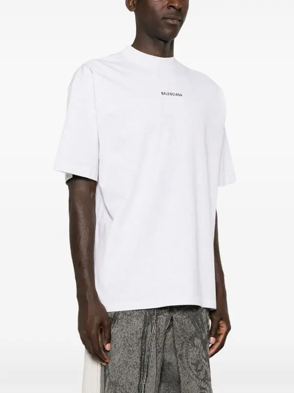 Balenciaga Logo Printed T-shirt - Light Heather Grey