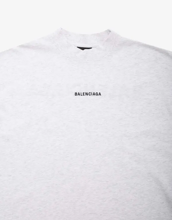 Balenciaga Logo Printed T-shirt - Light Heather Grey