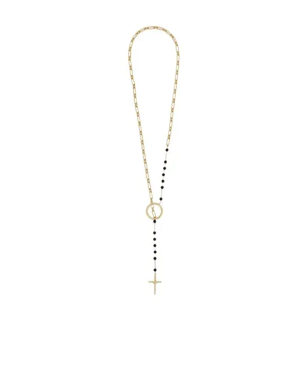 Dolce & Gabbana Dolce Gabbana Cross Pendant Bead Embellished Necklace - Yellow