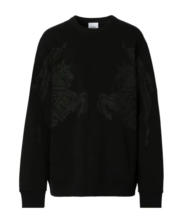 Burberry Round Collar Long Sleeve Sweater - Black