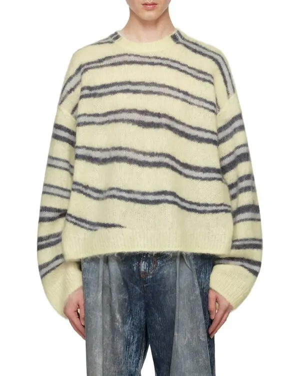 Acne Studios Striped Jacquard Knit Crewneck Jumper