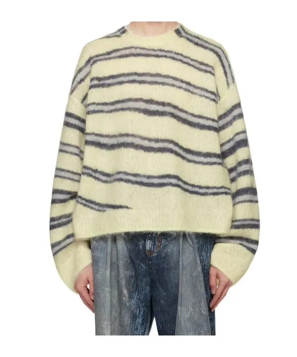 Acne Studios Striped Jacquard Knit Crewneck Jumper