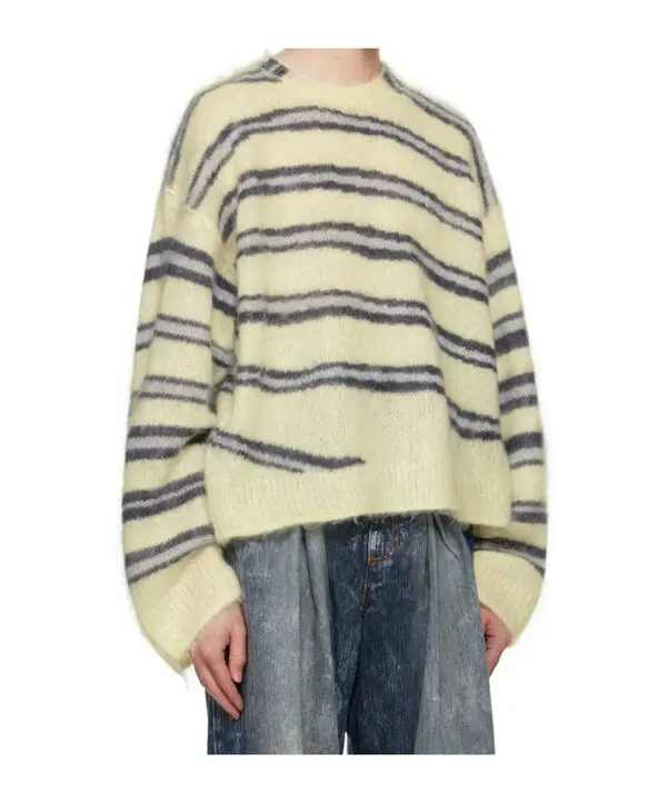 Acne Studios Striped Jacquard Knit Crewneck Jumper