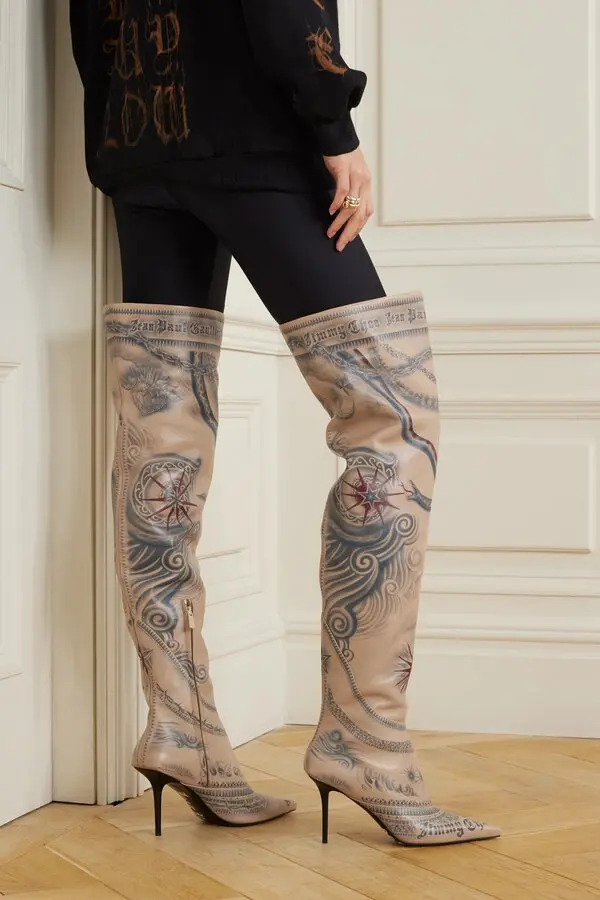 JIMMY CHOO Over The Knee Pointed Toe Boots