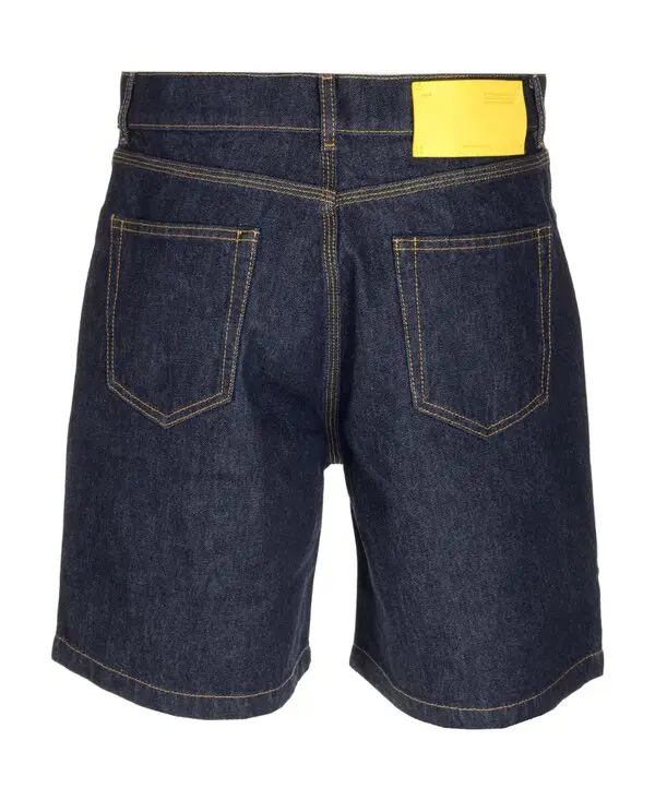 Off-White Logo Embroidered Utility Denim Shorts