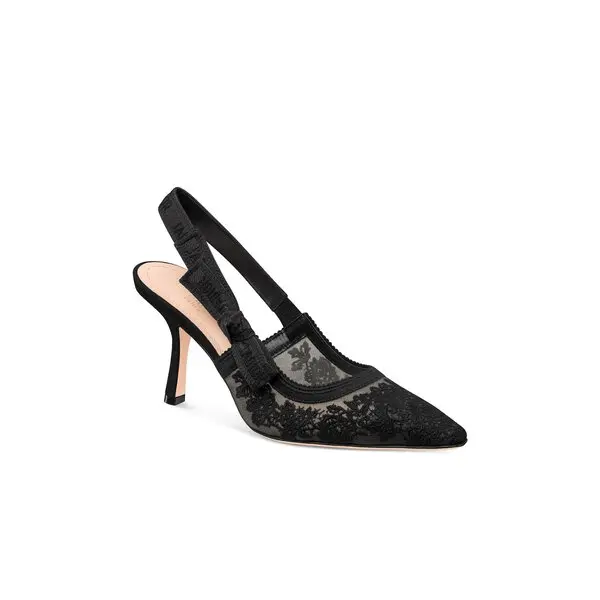 Dior Pointed Toe Slingback Sandals With Bow Detailing