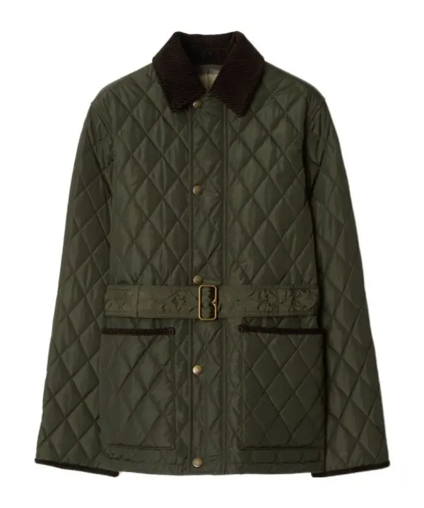 Burberry Belted Waist Quilted Jacket - Shale