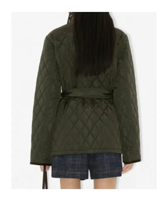 Burberry Belted Waist Quilted Jacket - Shale