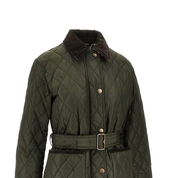 Burberry Belted Waist Quilted Jacket - Shale