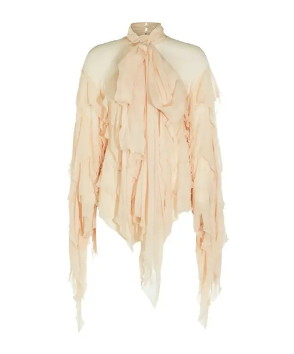 Blumarine Ruffled Tie-neck Top - No
