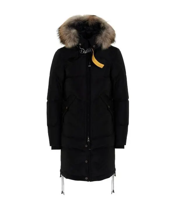 PARAJUMPERS Padded Down Coat With Fur Trimmed Hood - Black