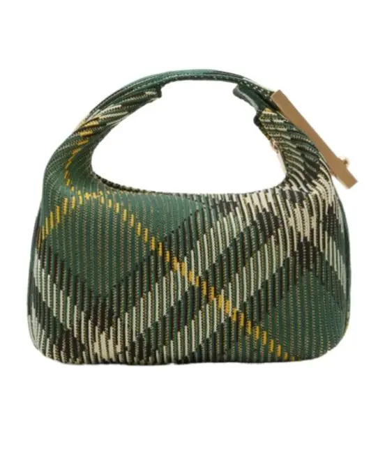 Burberry Peg Check-pattern Zipped Mini Shoulder Bag - Green
